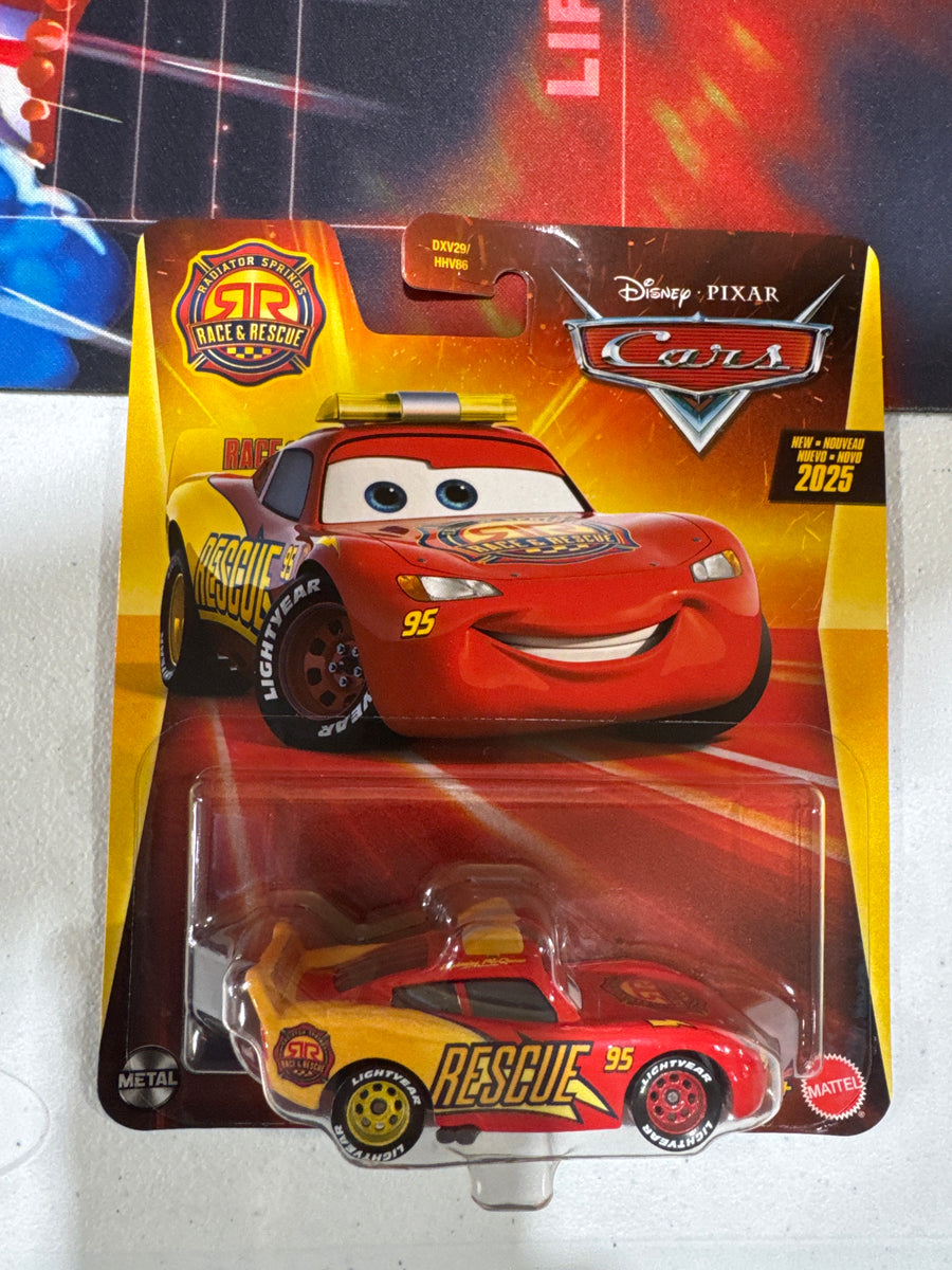 Mattel - Cars Character Cars - Race & Rescue Lightning McQueen – AAA ...