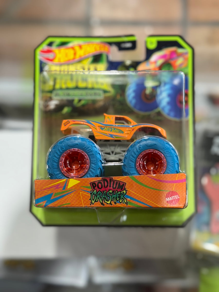 Hot Wheels Monster Trucks Glow-in-the-Dark 1:64 Scale Vehicle - Podium ...